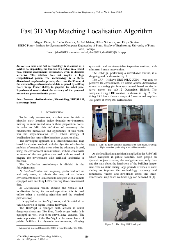Pdf Fast 3d Map Matching Localisation Algorithm