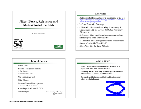 (PDF) Jitter: Basics, relevance and measurement methods