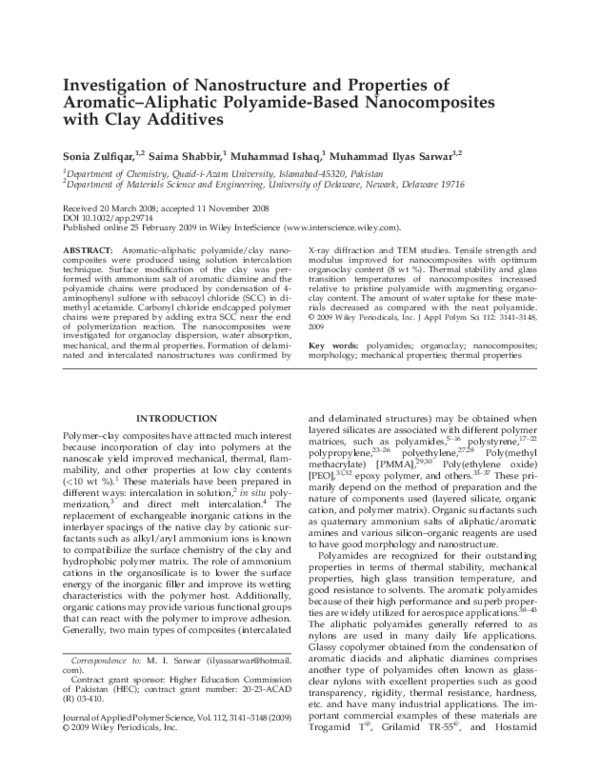 (PDF) Investigation of nanostructure and properties of aromatic ...