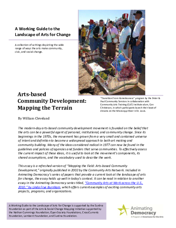 (PDF) Arts-based Community Development: Mapping the Terrain A Working ...