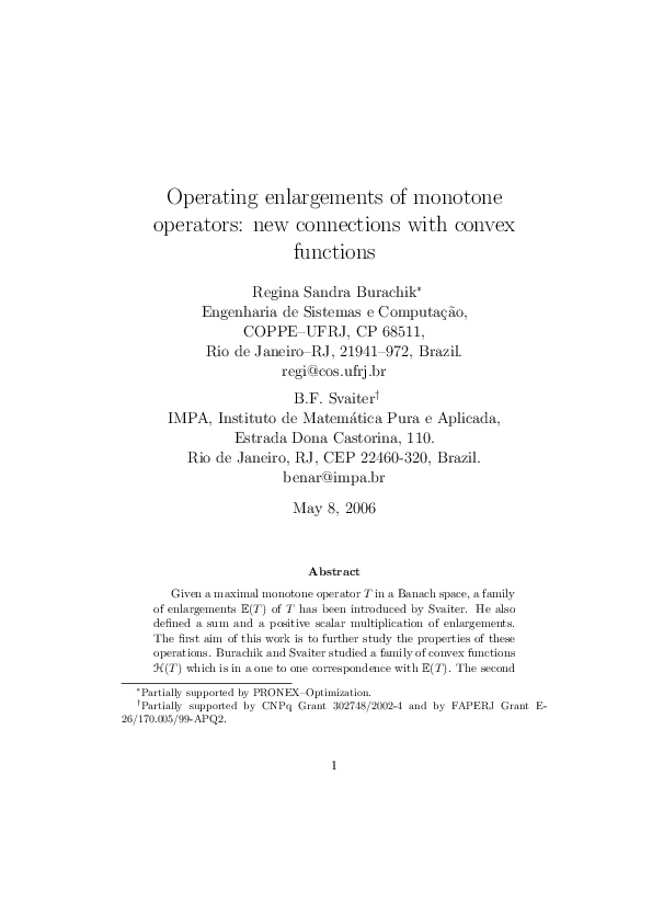 Pdf Operating Enlargements Of Monotone Operators New Connections