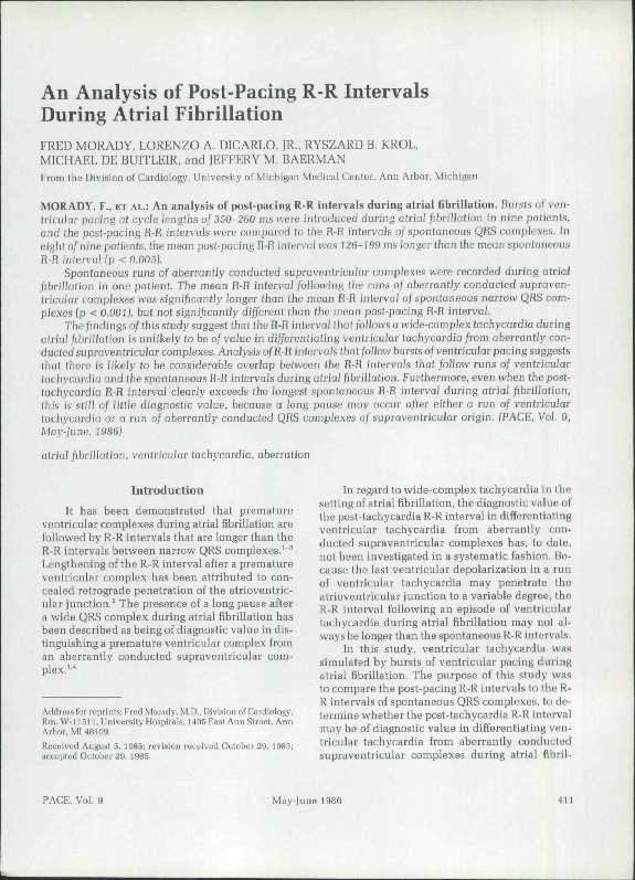 (PDF) An Analysis of Post-Pacing R-R Intervals During Atrial Fibrillation