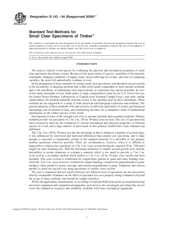 (PDF) Standard Test Methods for Small Clear Specimens of Timber 1