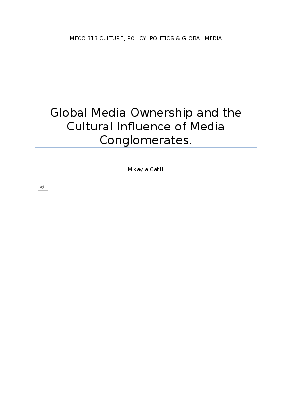 (DOC) Global Media Ownership and the Cultural Influence of Media ...