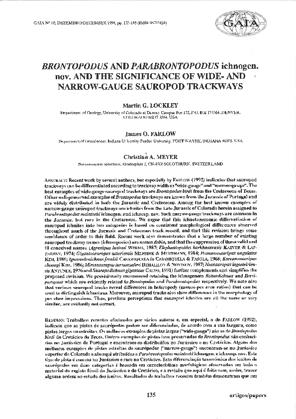(PDF) Brontopodus and Parabrontopodus ichnogen. nov. and the ...