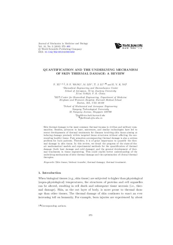 (PDF) Quantification and the Underlying Mechanism of Skin Thermal ... (PDF) Quantification and the Underlying Mechanism of Skin Thermal ...