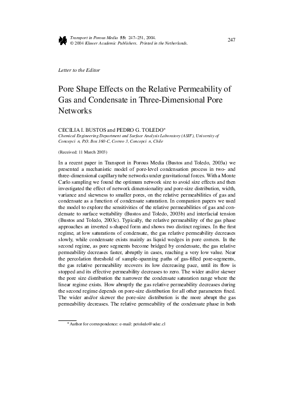 (PDF) Pore Shape Effects on the Relative Permeability of Gas and Condensate in Three-Dimensional ...