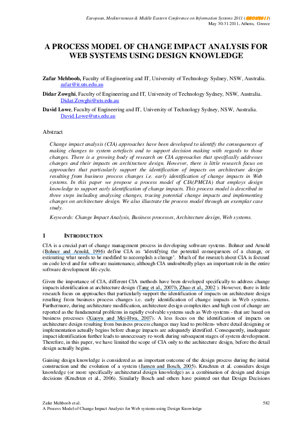 PDF A Process Model Of Change Impact Analysis For Web Systems Using pdf-a-process-model-of-change-impact-analysis-for-web-systems-using
