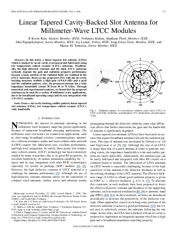 (PDF) Linear tapered cavity-backed slot antenna for millimeter-wave ...