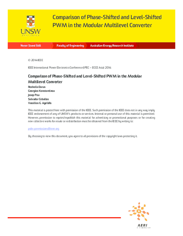 (PDF) Comparison of phase-shifted and level-shifted PWM in the modular multilevel converter
