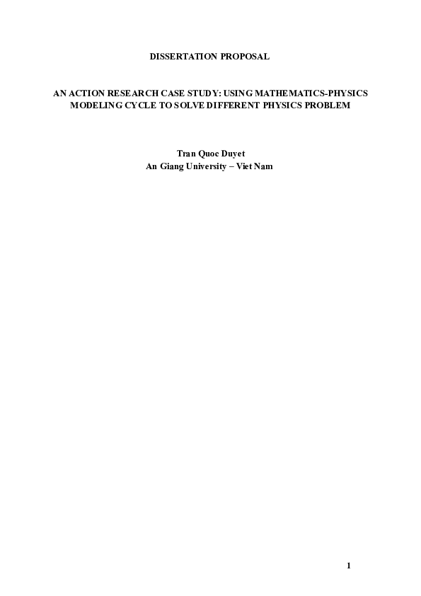 (DOC) DISSERTATION PROPOSAL AN ACTION RESEARCH CASE STUDY: USING ...