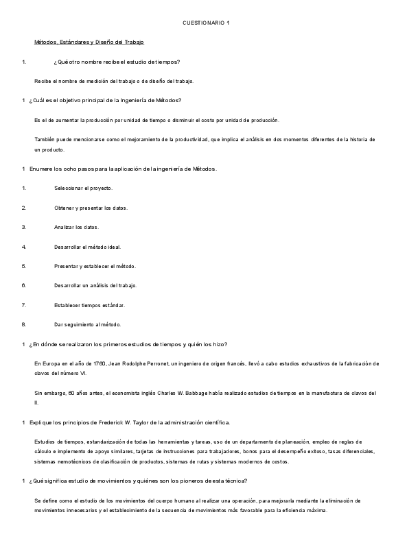 (DOC) Cuestionarios de Metodos de Trabajo