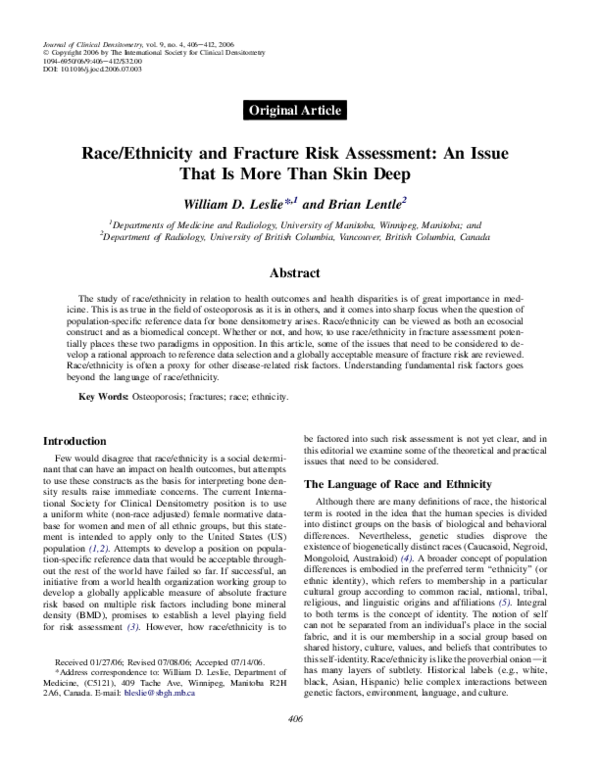 (PDF) Race/Ethnicity and Fracture Risk Assessment: An Issue That Is ...