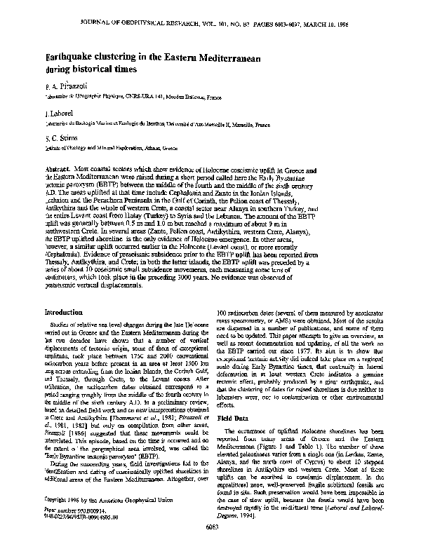 (PDF) The AD 365 Crete earthquake and possible seismic clustering ...