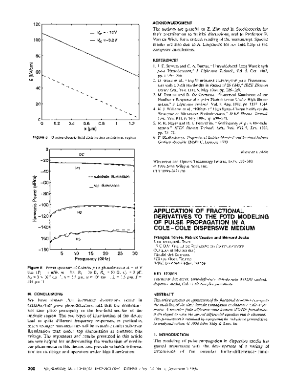 (PDF) Application of fractional derivatives to the FDTD modeling of pulse propagation in a Cole ...