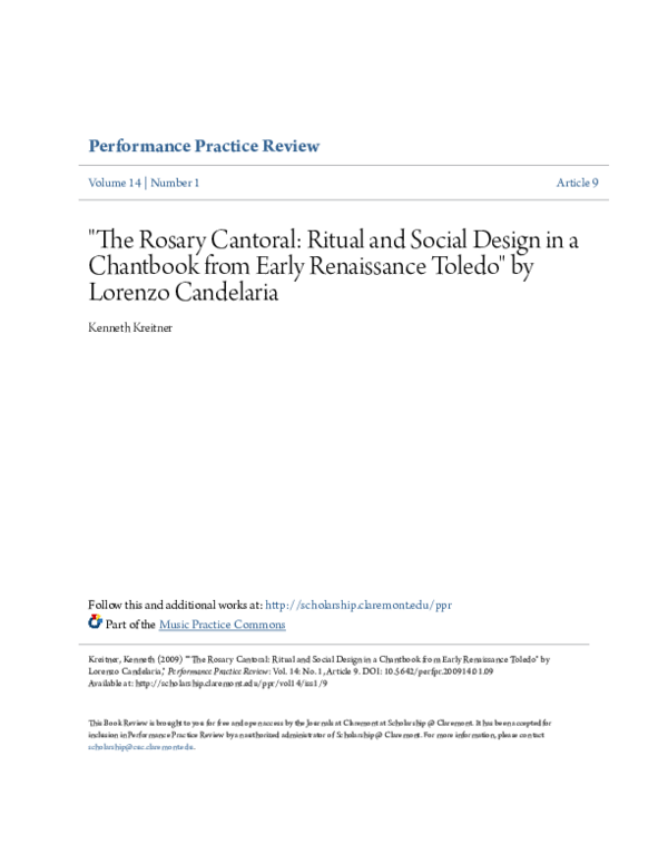 (PDF) The Rosary Cantoral: Ritual and Social Design in a Chantbook from ...
