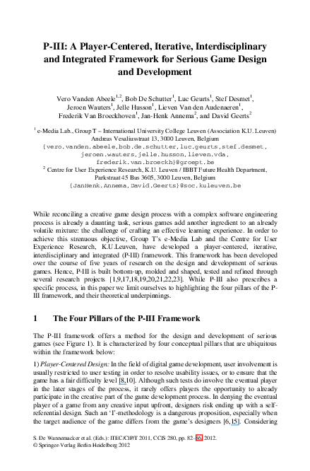 (PDF) P-III: A Player-Centered, Iterative, Interdisciplinary and ...