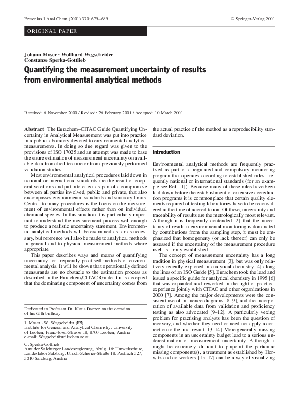 (PDF) Handbook for calculation of measurement uncertainty in environmental laboratories | Bertil ...