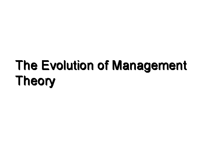 (PPT) Management Science Theory and Practice The Evolution of Management