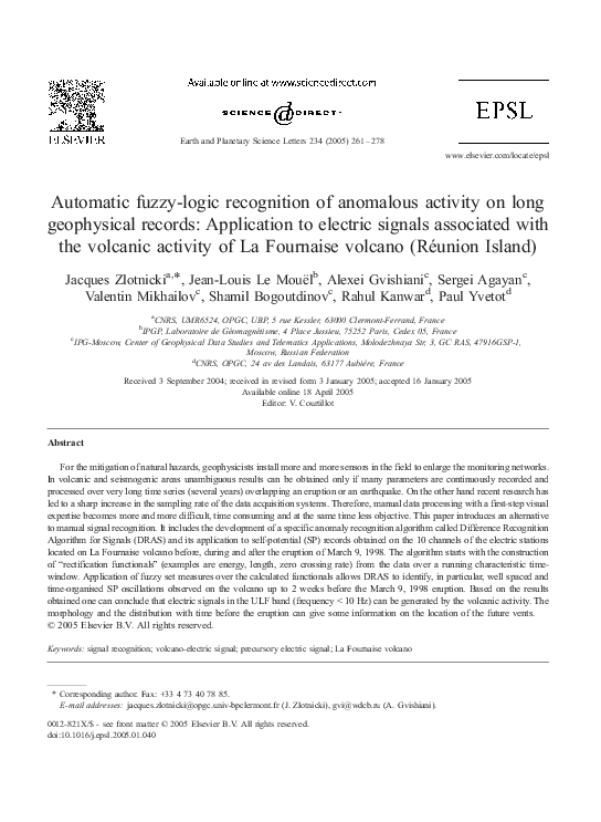 Pdf Automatic Fuzzy Logic Recognition Of Anomalous Activity On Long