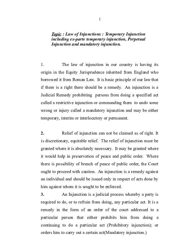 Injunction Basics And Sample Form PDF Injunction Pleading, 45% OFF