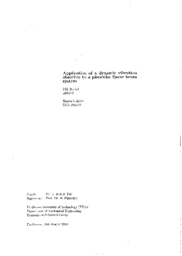 Pdf Application Of A Dynamic Vibration Absorber To A Piecewise Linear