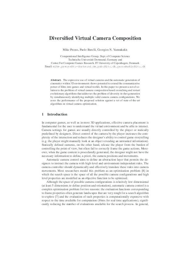 (PDF) Diversified Virtual Camera Composition