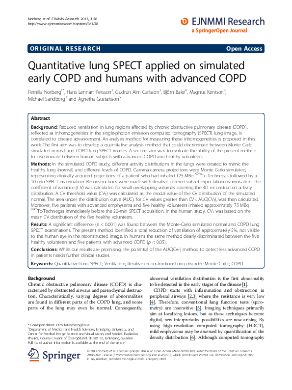 (PDF) Quantitative lung SPECT applied on simulated early COPD and ...