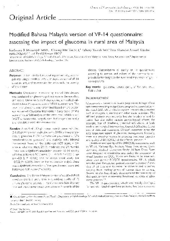 (PDF) Modified Bahasa Malaysia version of VF‐14 questionnaire ...