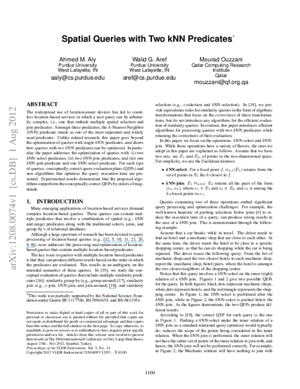 (PDF) Spatial queries with two kNN predicates