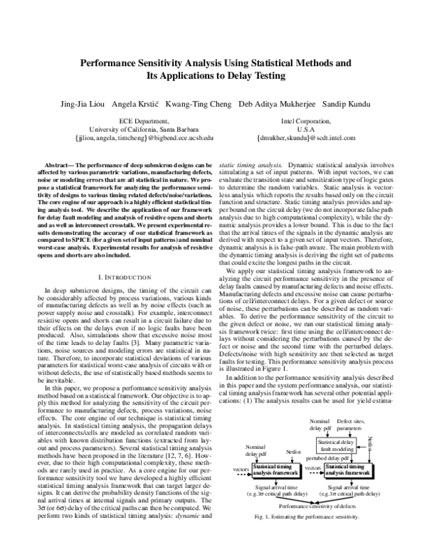 Pdf Performance Sensitivity Analysis Using Statistical Method And Its
