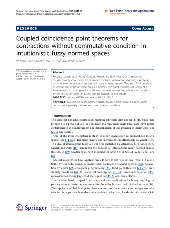 Pdf Coupled Coincidence Point Theorems For Contractions Without