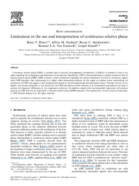 Pdf Limitations In The Use And Interpretation Of Continuous Relative