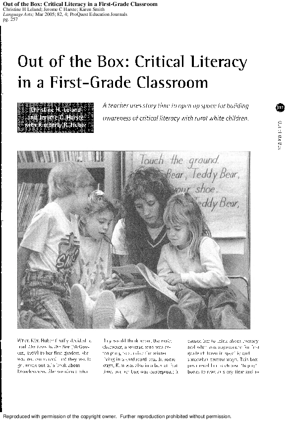 (PDF) Out of the Box: Critical Literacy in a First-Grade Classroom