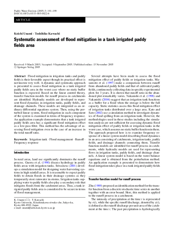 (PDF) Systematic assessment of flood mitigation in a tank irrigated ...