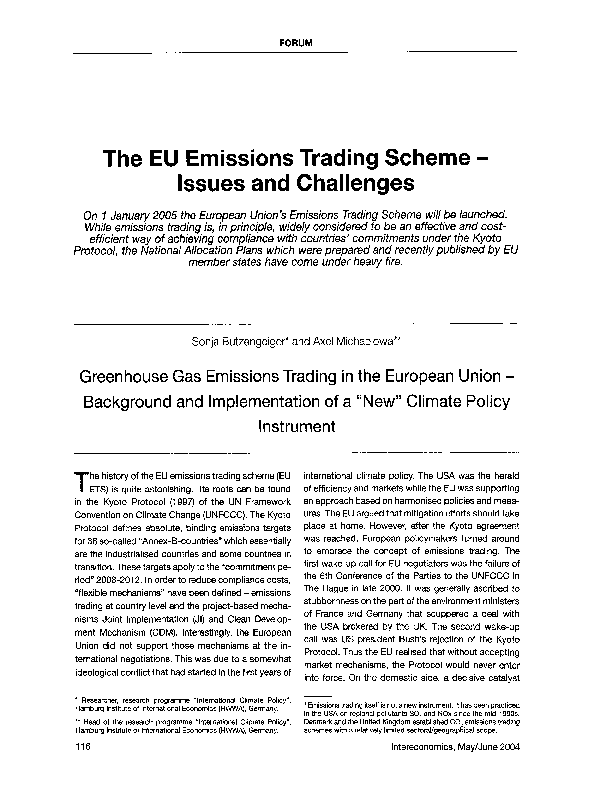 (PDF) Greenhouse gas emissions trading in the European Union ...