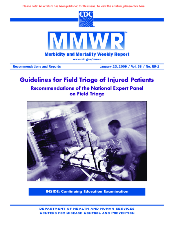 (PDF) Field Triage of the Injured Patient Recommendations of the ...