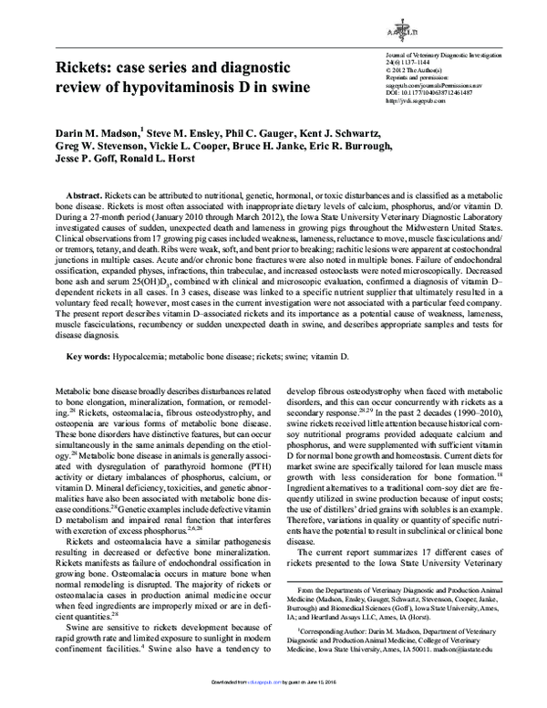 (PDF) Rickets: case series and diagnostic review of hypovitaminosis D ...