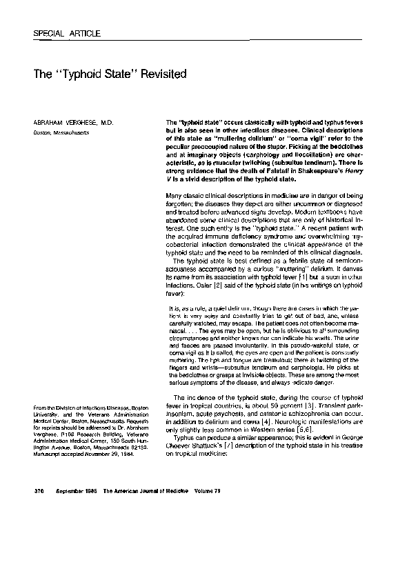 (PDF) The “typhoid state” revisited