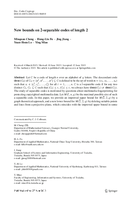 (PDF) New bounds on the average information rate of secret-sharing schemes for graph-based ...