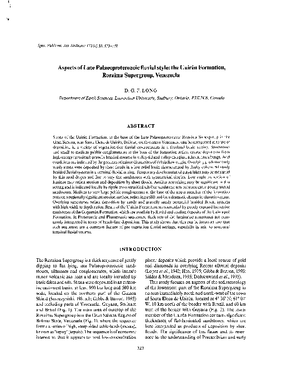(PDF) Aspects of Late Palaeoproterozoic Fluvial Style: The Uairén ...