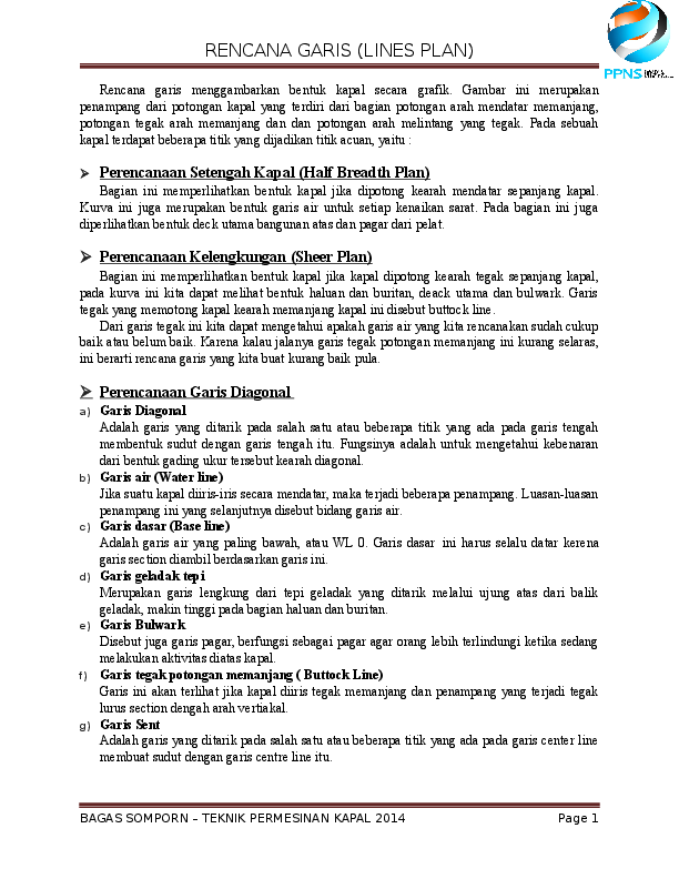 (DOC) Rencana Garis (Lines Plan)