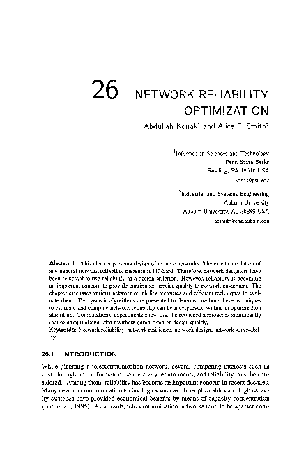 (PDF) Network reliability optimization