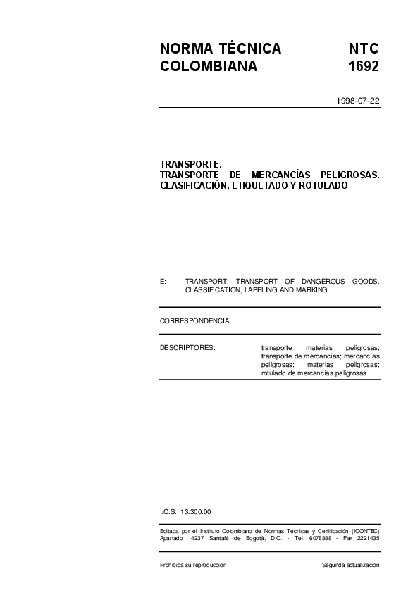 (PDF) NORMA TÉCNICA NTC COLOMBIANA 1692