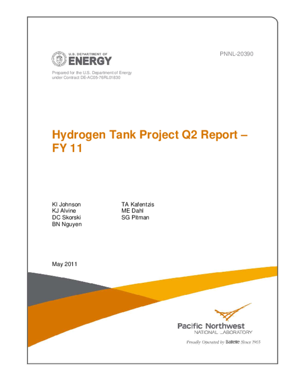 (PDF) Hydrogen Tank Project Q2 Report: FY 11