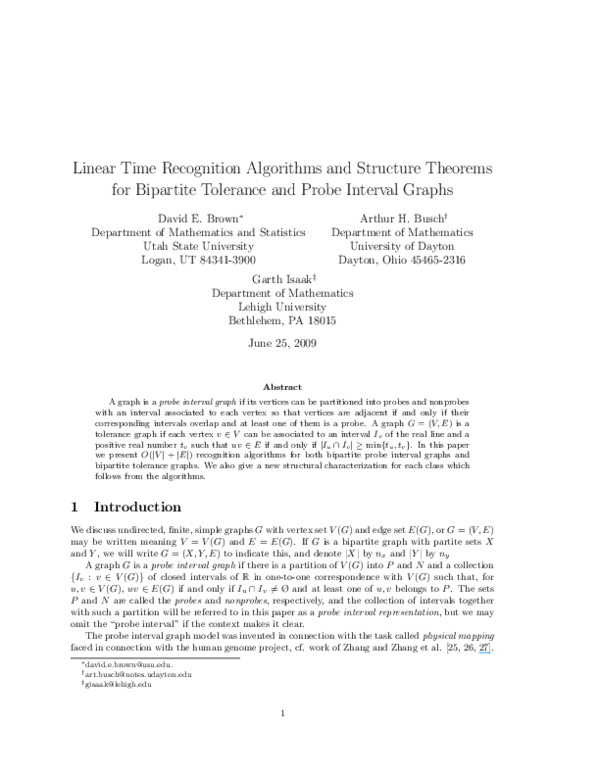 Pdf Linear Time Recognition Algorithms And Structure Theorems For
