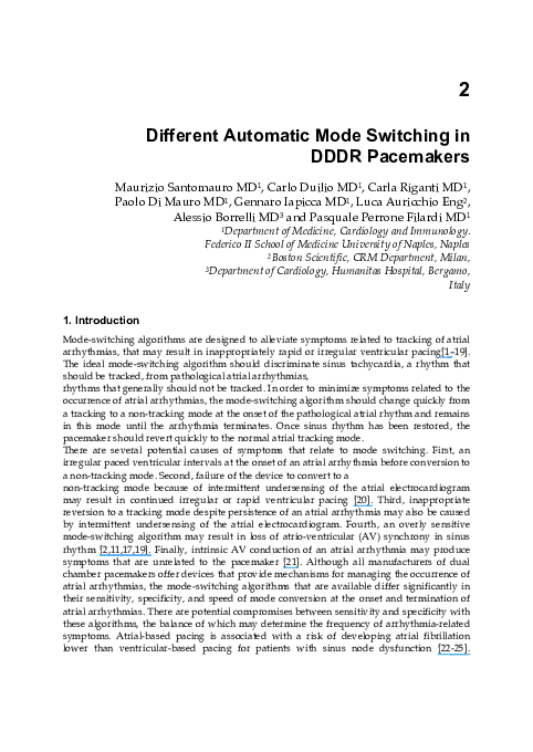 (PDF) Different Automatic Mode Switching in DDDR Pacemakers