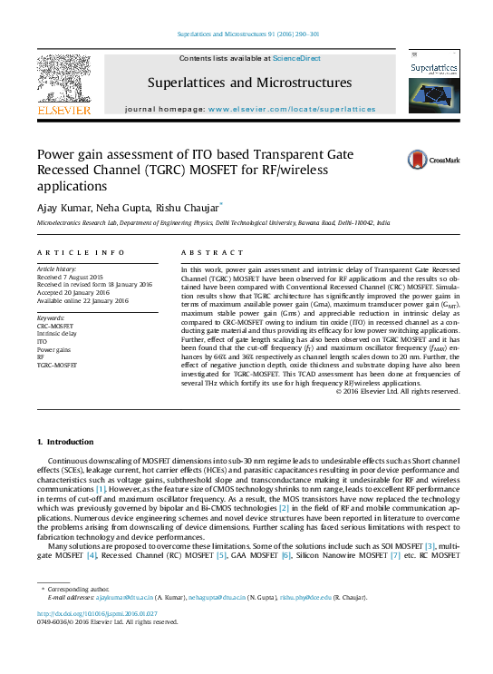 (PDF) Power gain assessment of ITO based Transparent Gate Recessed ...