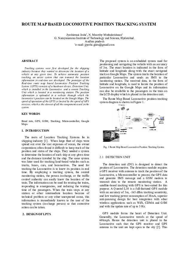 (DOC) Route Map Based Locomotive Position Tracking System