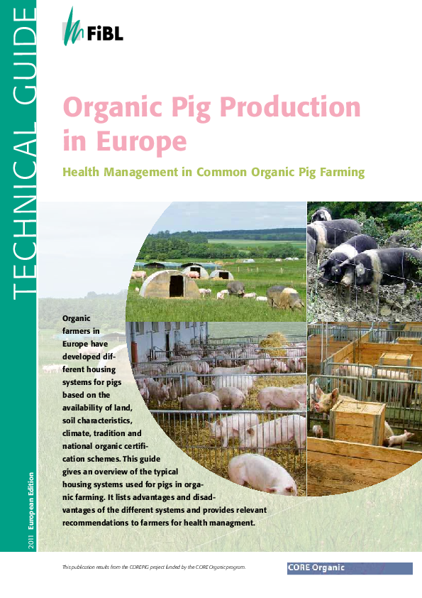 (PDF) Organic Pig Production in Europe - Health Management in Common ...